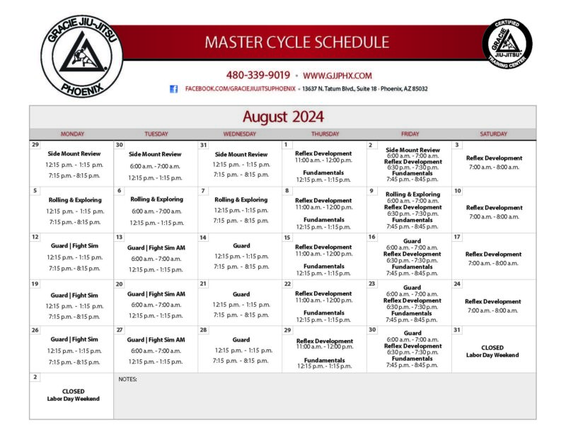 Gracie Jiu Jitsu Program Schedules | Gracie Jiu-Jitsu phoenix & Scottsdale