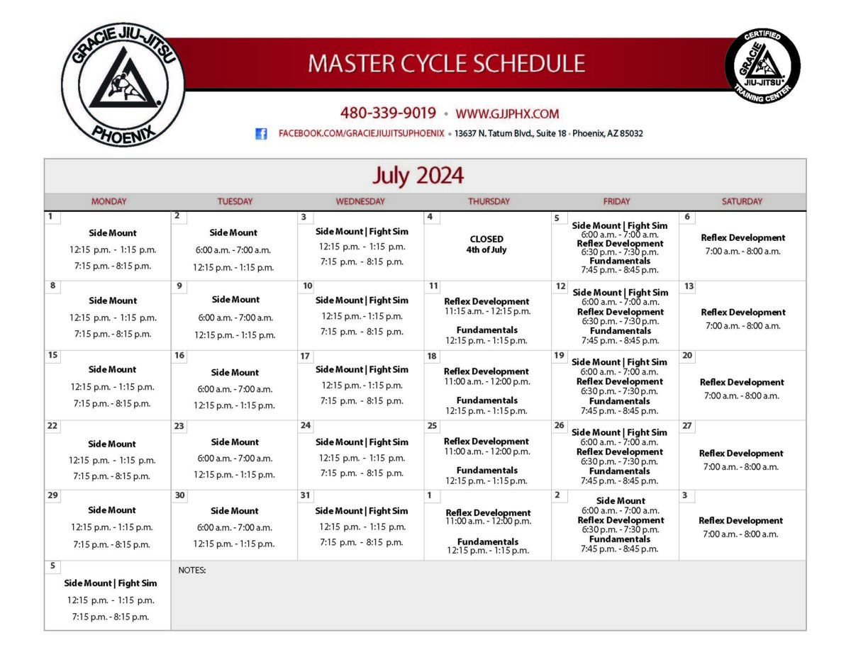 Gracie Jiu Jitsu Program Schedules | Gracie Jiu-Jitsu phoenix & Scottsdale